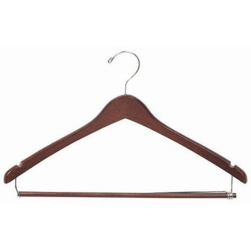 WOODEN UNIFORM HANGERS WITH LOCKING BAR – Fred J. Miller Inc.